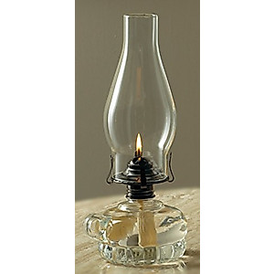 Lamplight 12-inch Chamber Oil Lamp Clear Glass, 110 White