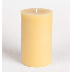 Candle Buzz Brand (3" x 5") Handmade 100% Pure Beeswax Large Round Pillar Candle 100% Cotton Wick