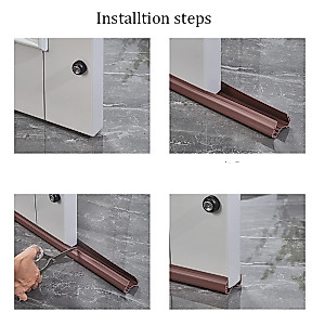 Door Draft Stopper Bottom Seal Strip Noise Blocker - Sweep Strip Under Door Draft Blocker, Soundproof Door Bottom Weather Stripping, for Block Wind, Light, Dust, and Noise (Brown)