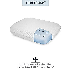 SensorPEDIC ThinkSmart Dorm Essentials 4-Piece Bundle Topper, Mattress Protector, Bed Pillow, and Laundry Duffle Bag, Twin, White