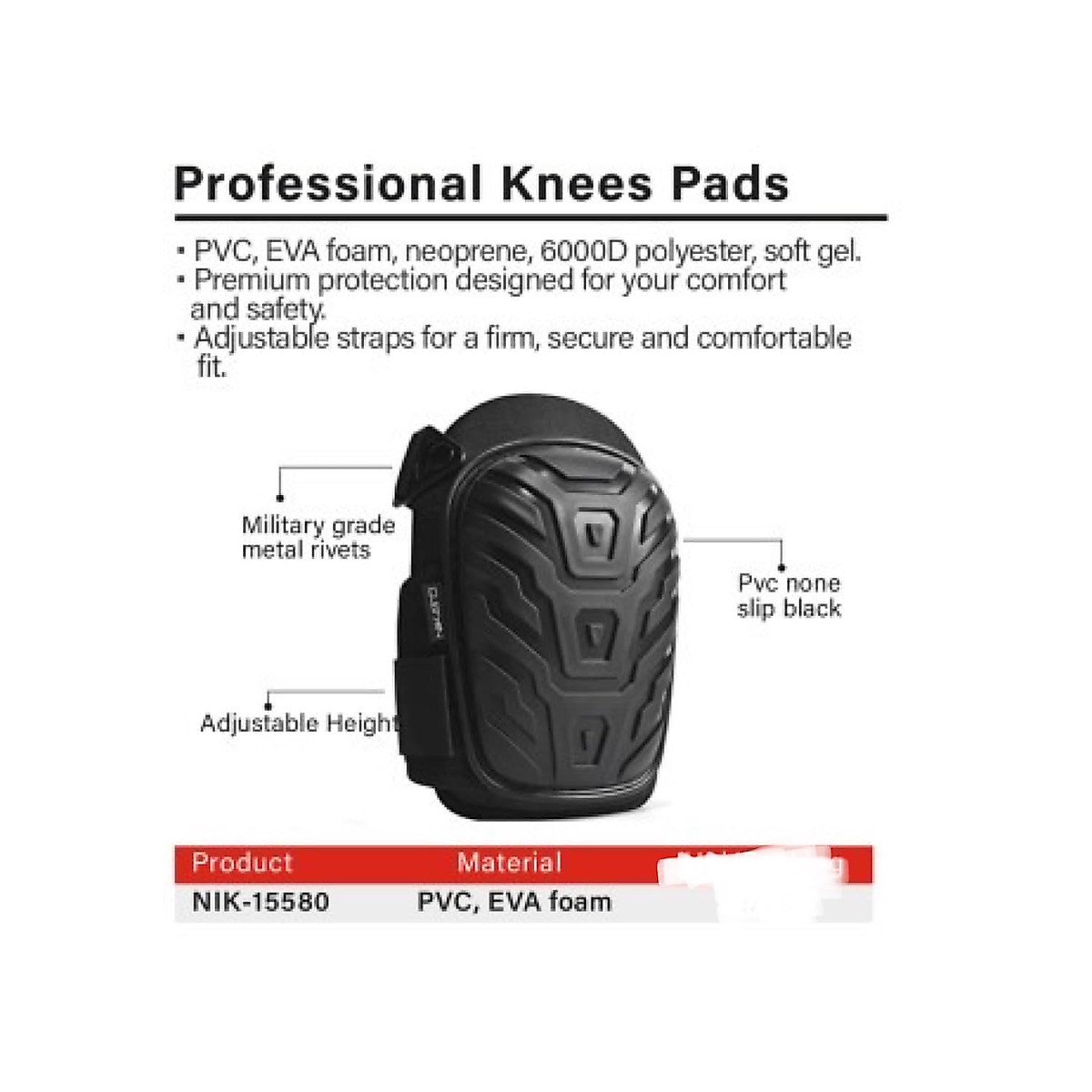 NIKATTO Professional Construction Gel Comfort Safety Knee Pads Tactical military grade (USA STOCK)