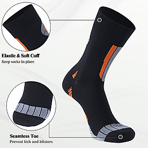 SuMade Waterproof Socks,Unisex Athletic Water Resistant Breathable Mid-Calf Sports Socks for Golf Cycling Running Hiking 1 Pair (Black,Medium)
