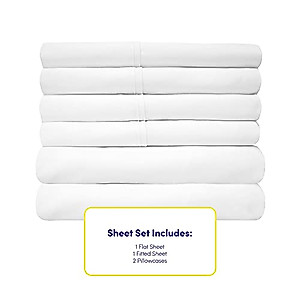 Twin Size Bed Sheets - 4 Piece 1500 Supreme Collection Fine Brushed Microfiber Deep Pocket Twin Sheet Set Bedding - 1 EXTRA PILLOW CASES, GREAT VALUE, Twin, White