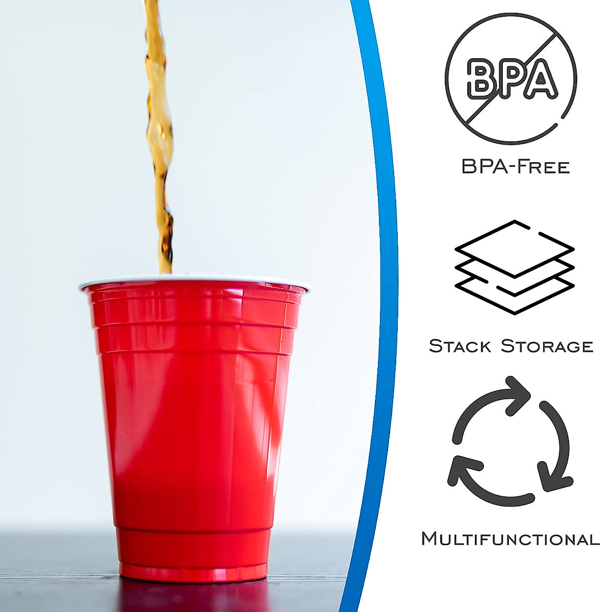 EDI PS Party Cups Red - 16 oz (100 pcs) (100, 16 Oz)