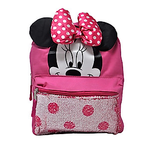 Disney Minnie Mouse Mini Preschool Backpack for Toddler Girls (12) (Minnie Mouse School Supplies Bundle)