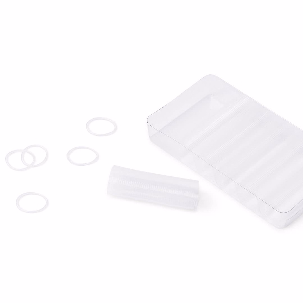 Gimme Beauty - Elastic Stacks - Clear Elastic Hair Ties - Non-Slip Rubber Bands & Braid Accessories - No Tearing, Ripping + Easy for Travel - Clear (320 Count)