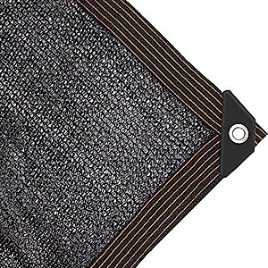 JIWINNER 65%-75% 10'x20' Black Shade Cloth with Grommets Garden Shade Cover from Sun for Plant, Greenhouse, Pergola (10'x20')