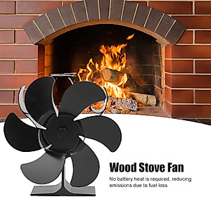 Nachukan High-Temperature Resistance 6-Blade Wood Stove Fan - Heat Powered Fireplace Fan for Wood Burning Stoves - Self-Starting - Diameter 152mm