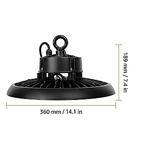 Lepro UFO LED High Bay Light 240W, 34,800lm 5000K Daylight, 800W HPS Equivalent, 0-10V Dimmable Commercial Warehouse LED Lighting, Waterproof IP65, 120-277V, 90° Beam, Industrial Ceiling Light Fixture