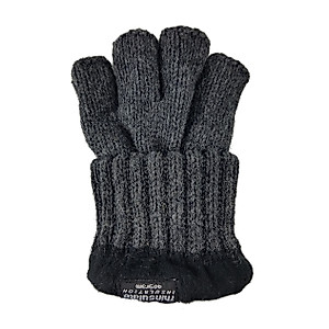 BRUCERIVER Men's Wool knitted with Thinsulate lining Fingerless Ragg Gloves Colour Anthra