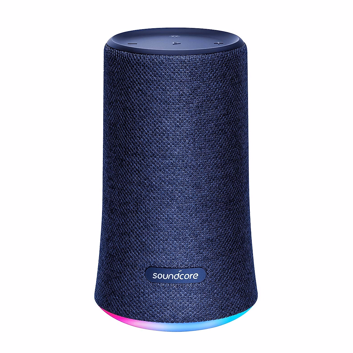 Bluetooth Speaker, Soundcore Flare Wireless Speaker by Anker, Portable Party Speaker with 360° Sound, Enhanced Bass, Ambient LED Light, IP67 Dustproof & Waterproof, and 12H Battery Life—Blue (Renewed)