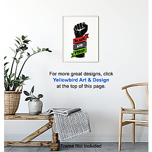 African American Wall Art - Black Art - African American Flag - Black Lives Matter Sign Poster - Black Pride - Black Culture - Civil Rights Afro American Wall Decor - Motivational Gift for Men, Women
