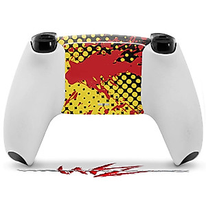WraptorSkinz Skin Wrap compatible with Sony PS5 DualSense Controller Halftone Splatter Yellow Red (CONTROLLER NOT INCLUDED)