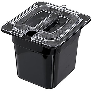 Carlisle FoodService Products Plastic Food Pan 1/6 Size 6 Inches Deep Black (Pack of 6)