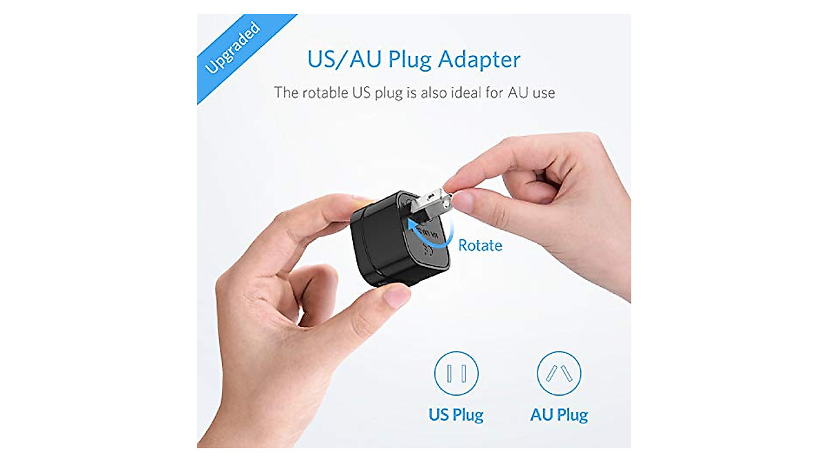 BESTEK Universal Travel Adapter | Worldwide Voltage Converter & USB