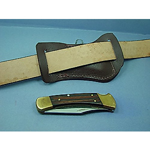Custom Leather Left Hand Cross Draw Pocket Knife Sheath Far a Buck 110 Are 112. The Top Is Alligator Print