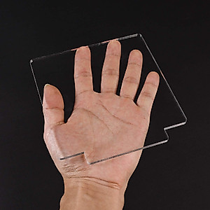 6 Pcs 2mm Acrylic Sheet Clear Cast Plexiglass Square and Round Panel Thick Plastic Glass Board with Double Sided Protective(5.8"x 5.1") for LED Light Base Signs DIY Display Projects Craft