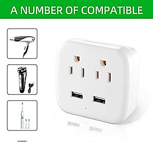 Surge Protector Converter, Outlet Extender with 3 Outlet Splitter and 3 USB Charger (1 USB C), ETL Certified USB Wall Charger Power Adapter, Multi Plug Outlets for Home, Office, School, White