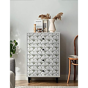 Heroad Brand Green Leaf Wallpaper Peel and Stick Green Ginkgo Leaves Wallpaper Geometry Contact Paper Self Adhesive Boho Thicken Contact Paper for Cabinets Removable Waterproof Vinyl 15.5"x196"