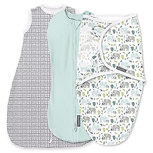 SwaddleMe™ by Ingenuity™ Comfort Pack – Size Small, 0-3 Months, 3-Pack (Baby Elephant) Baby Swaddle Set