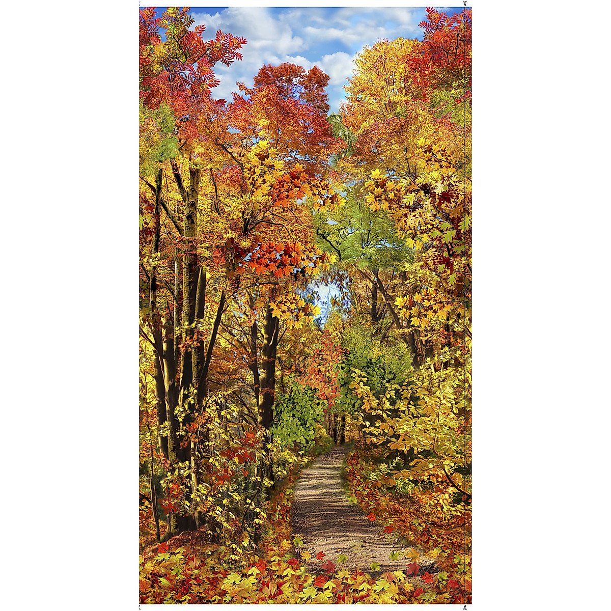 Timeless Treasures Fall Foliage 24" Scenic Panel Multi, Fabric by the Yard