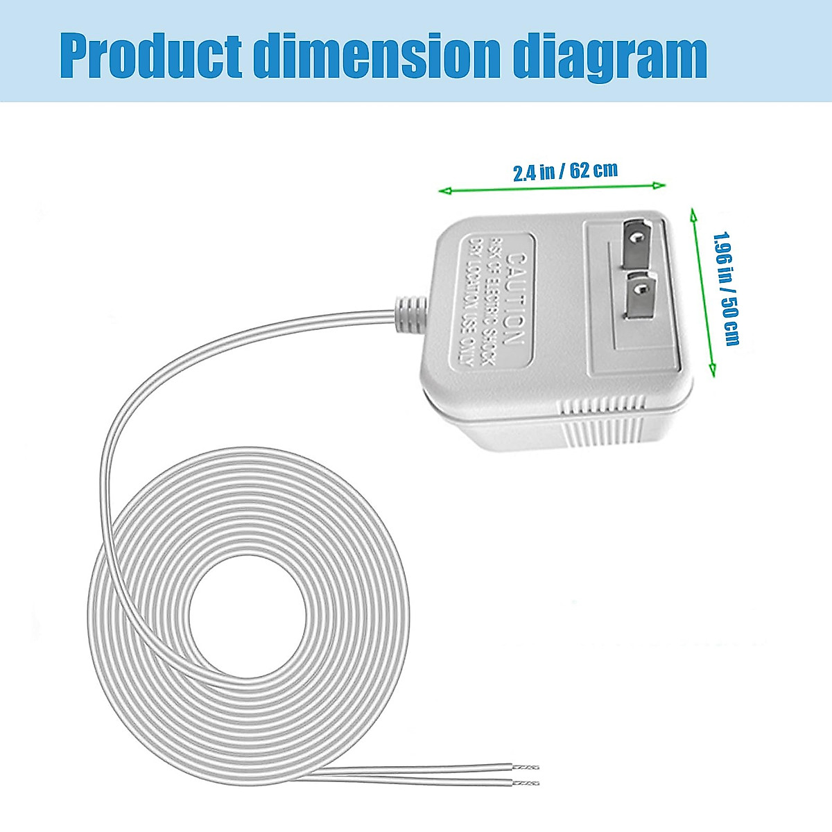 24V Doorbell Power Supply,24V Video Doorbell Power Adapter,Compatible with Arlo Nest Wyze Eufy Ring Doorbell Transformer (White 19.6 Feet)
