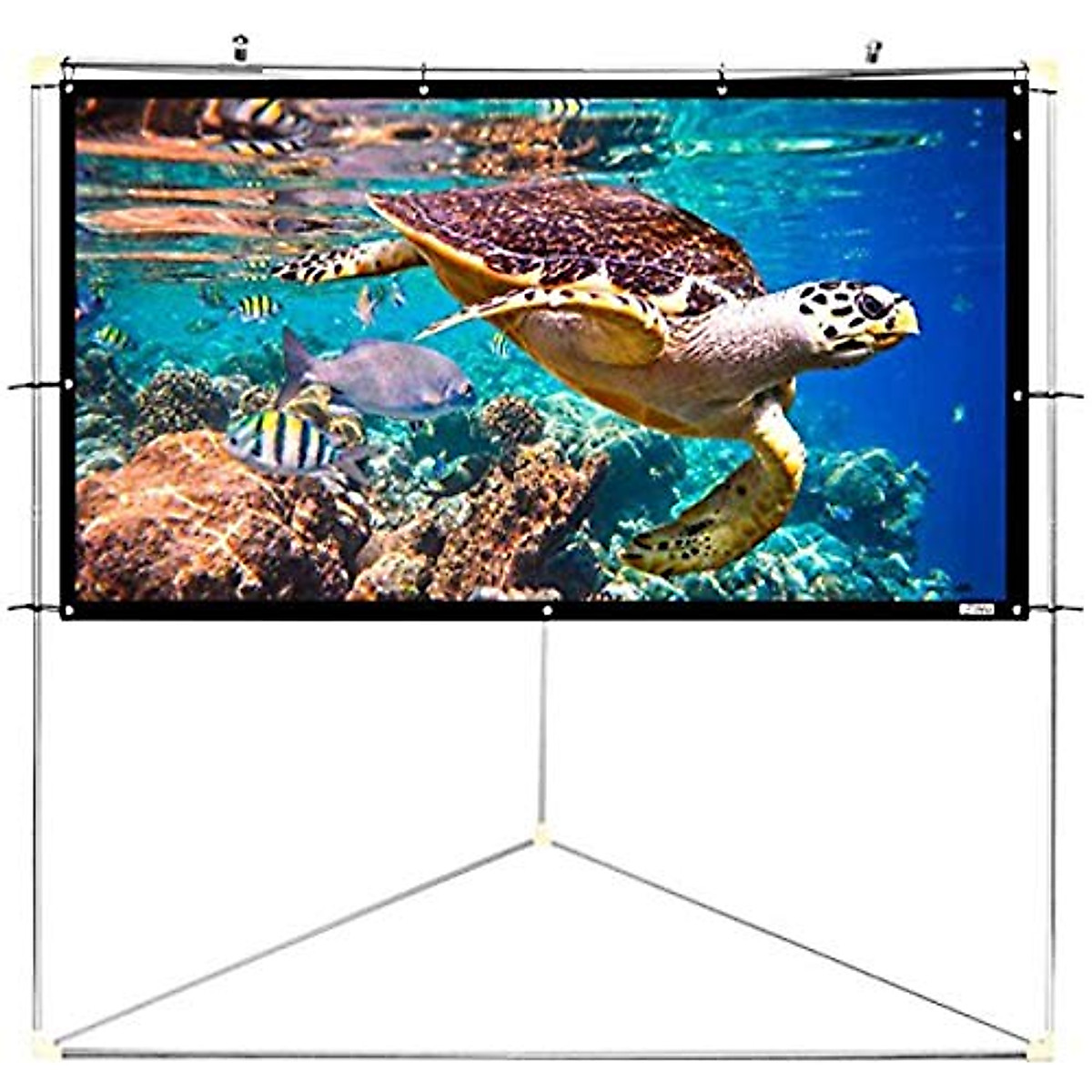 Pyle 100" Outdoor Portable Matt White Theater TV Projector Screen w/ Triangle Stand - 100 inch, 16:9, 1.15 Gain Full HD Projection for Movie / Cinema / Video / Film Showing Outside Home - PRJTPOTS101