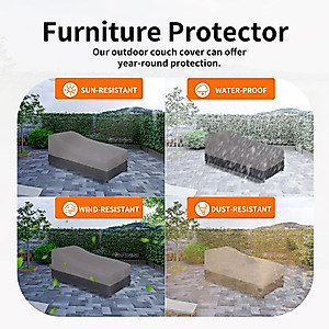 Easy-Going Waterproof Outdoor Chaise Lounge Cover, Heavy Duty Patio Lounge Chair Cover, Windproof Outdoor Furniture Cover with Air Vent 2 Pack-78Wx35.5Dx33H inch, Gray/Dark Gray