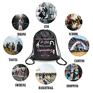 PXTIDY Gymnastics Gifts Gymnastics Drawstring Bag Who Loves Gymnastics Gymnasts Gifts for Gymnastics