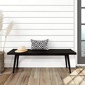 Plank+Beam Mid-Century Modern Entryway Bench, Black