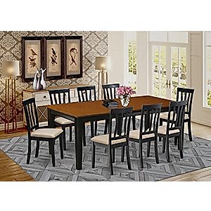 East West Furniture QUAN9-BCH-C Dining Set, 9-Piece