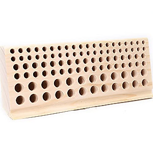 98 Holes Leather DIY Craft Wood Tool Rack Wooden Stamps Stand Holder Organizer