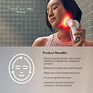 TheraFace PRO Microcurrent Facial Device - 8-in-1 Compact Face Massager, Facial Kit & Face Sculpting Tool with Light Therapy for Skin Tightening, Anti Wrinkle, Anti Aging & Skin Care (White)
