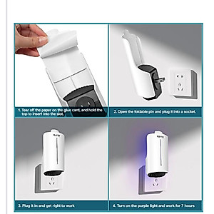 Hunter Fruti Fly Traps for Indoor, Safer UV Light Knit Indoor Catcher, Wall Plug in Device for Home, Flying Insect Trap, Bug Killer Gnats, House Flies, Fruit Flies, (1 Device + 2 Refills Cartridges)