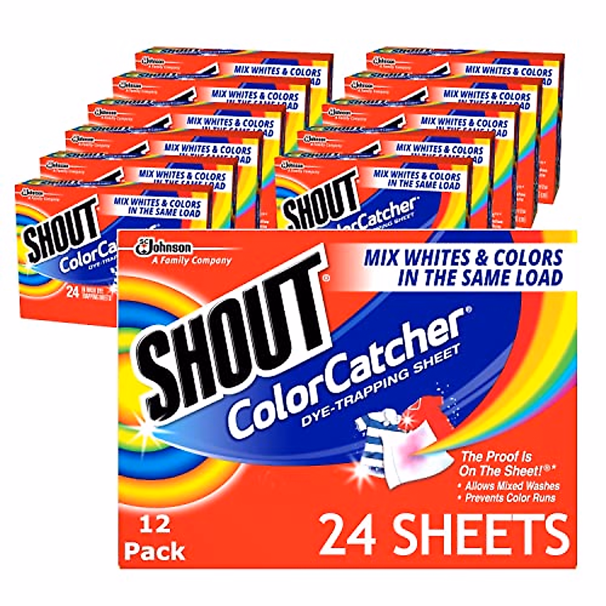 Shout Color Catcher Sheets for Laundry, Maintains Clothes Original Colors, 24 Count