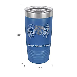 LaserGram 20oz Vacuum Insulated Tumbler Mug, Chinese Crested Dog, Personalized Engraving Included (Dark Blue)
