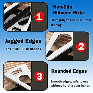 5 in 1 Jar Opener, Stainless Steel Bottle Opener For Arthritic Hands,Multifunction Jar Opener For Seniors With Arthritis,V-Shped Jar Opener For Weak Hand For Women (Silver)