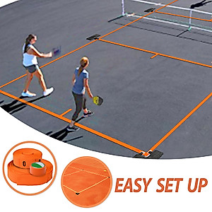 Professional Portable Pickleball Court Marking Kit for Outdoor & Indoor with Stainless Steel Shovel & Sand Bags for Sand or Tape | Pickleball Boundary Lines Set for Street, Parking Lot or Tennis Court
