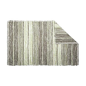 Contemporary Home Living 2' x 3' Army Green, Moss Green, and White Rectangular Recycled Yarn Rug