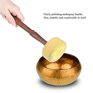 5 Colors Handmade Singing Bowl Mallet Singing Bowl Striker Singing Bowl Stick Felted Hard Wood Striker for Tibetan Buddhism Singing Bowl Used for friction and percussion of singing bowl (Yellow)