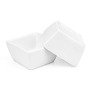 Foraineam 12 Pack 3 Oz Porcelain Dip Bowl Set, White Ramekins Condiments Server Dishes, Dipping Sauce Bowls for Vinegar, Ketchup, BBQ Sauce, Seasoning