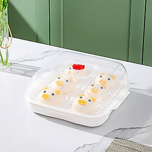 𝗠𝗶𝗰𝗿𝗼𝘄𝗮𝘃𝗲 𝗦𝘁𝗲𝗮𝗺𝗲𝗿 𝘄𝗶𝘁𝗵 𝗟𝗶𝗱 𝗮𝗻𝗱 𝗧𝗿𝗮𝘆, Microwave Bowl, Large Square Drain Basket, Vegetable Storage Plate, Kitchen Microwave Cookware Supplies, Food Container