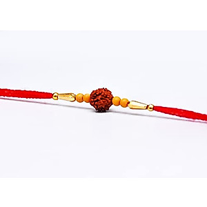 AVN Group Set of 2 Rudraksh Rakhi for Brother Multicolour Stone/Beads | Handmade Raksha Bandha Gift, 12 x 0.5 x 0.5 inches