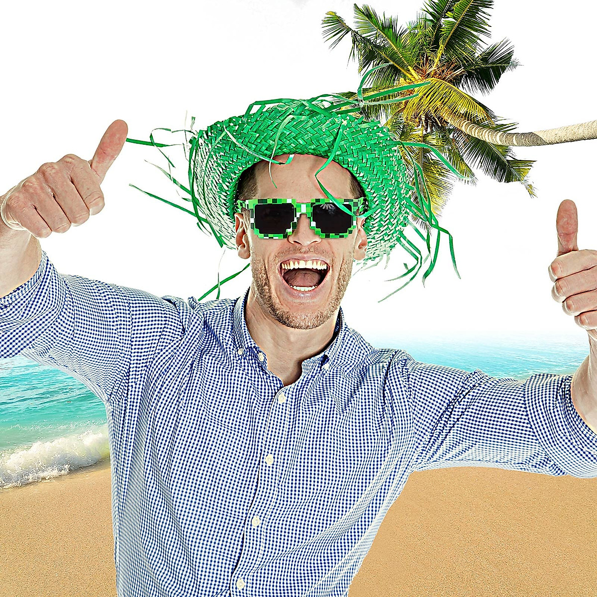 Photect 24 Pairs Pixel Sunglasses Party Gamer Retro Sunglasses Pixelated Eyewear Birthday Party Favors for Kids Adults