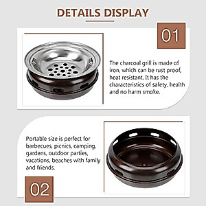 Cabilock Portable Burner Stainless Steel BBQ Grill Charcoal Stove Folding Barbecue Grill Portable for Picnic Garden Terrace Camping Travel Garden Camping Picnic Outdoor Grills