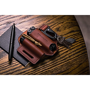 LEATHERMAN, Ainsworth EDC Premium Leather Sheath, Brown, Medium