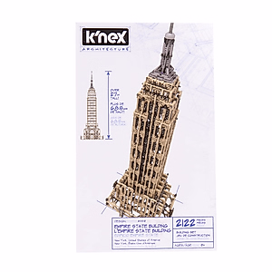 K’NEX Architecture - Empire State Building – New Building Set for Adults & Kids 9+ - 2122 Pieces – Over 2 Feet High – Amazon Exclusive