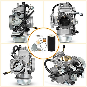 YFM660 Carburetor Carb With Oil Filter & Spark plug Compatible with 2002-2008 Yamaha Grizzly 660 4-Stroke Engine Replace PD42J 1UY-14451-00-00