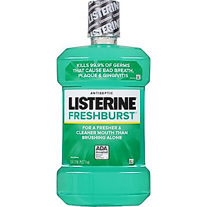 Listerine Freshburst Antiseptic Mouthwash with Germ-Killing Oral Care Formula to Fight Bad Breath, Plaque and Gingivitis, 1.5 L