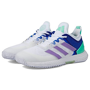 adidas Women's Adizero Ubersonic 4 Sneaker, Solar Red/Silver Metallic/Lucid Blue (LanzaT), 6.5